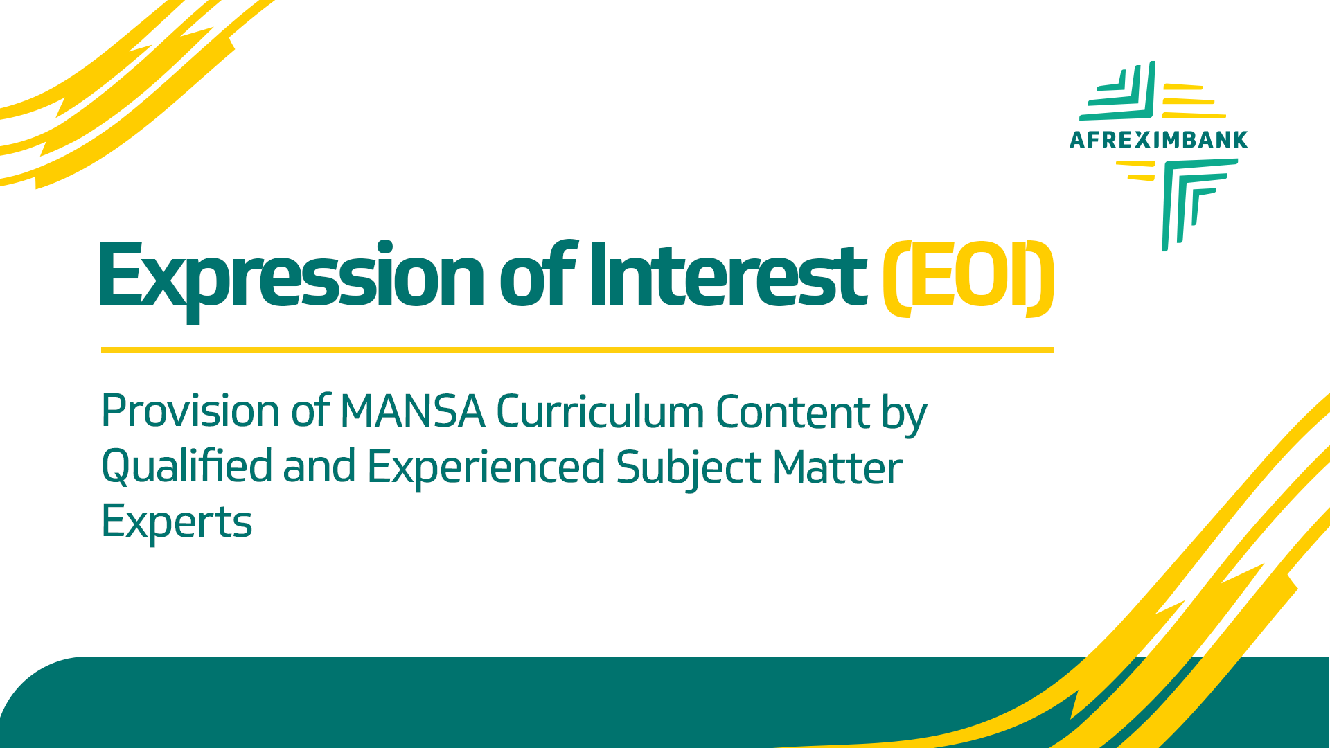 INVITATION FOR EXPRESSION OF INTEREST (EOI) IN PROVISION OF MANSA ...
