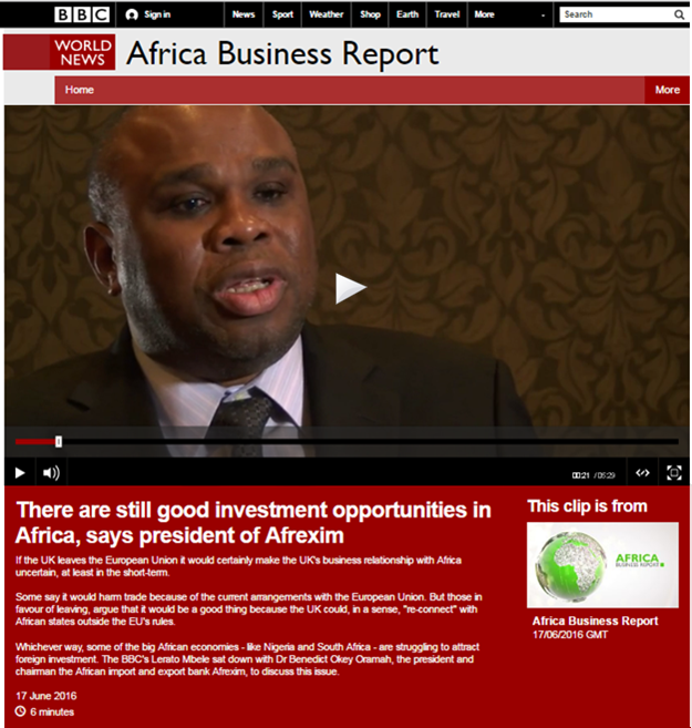 Afreximbank President Dr. Benedict Oramah discusses trade on BBC's ...